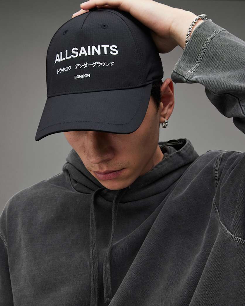 Underground Nylon Baseball Cap BLACK/MATTE BLACK | ALLSAINTS